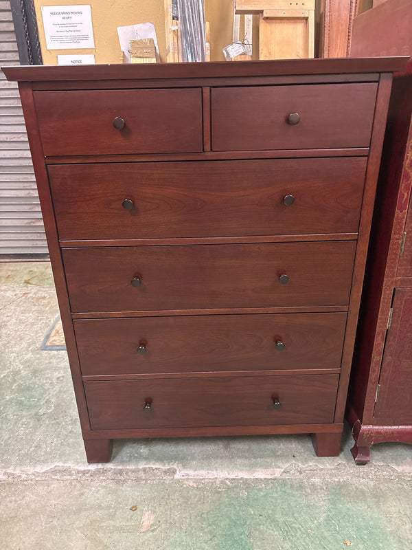 Pottery Barn Valencia Tall Dresser Mahogany Finish w/ 6 Drawers ...